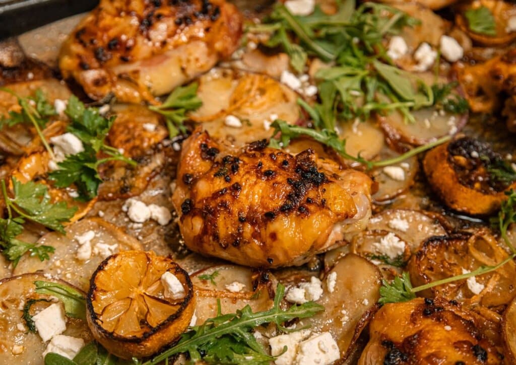 Sheet Pan Lemon Chicken and Potatoes - Maria's Mixing Bowl