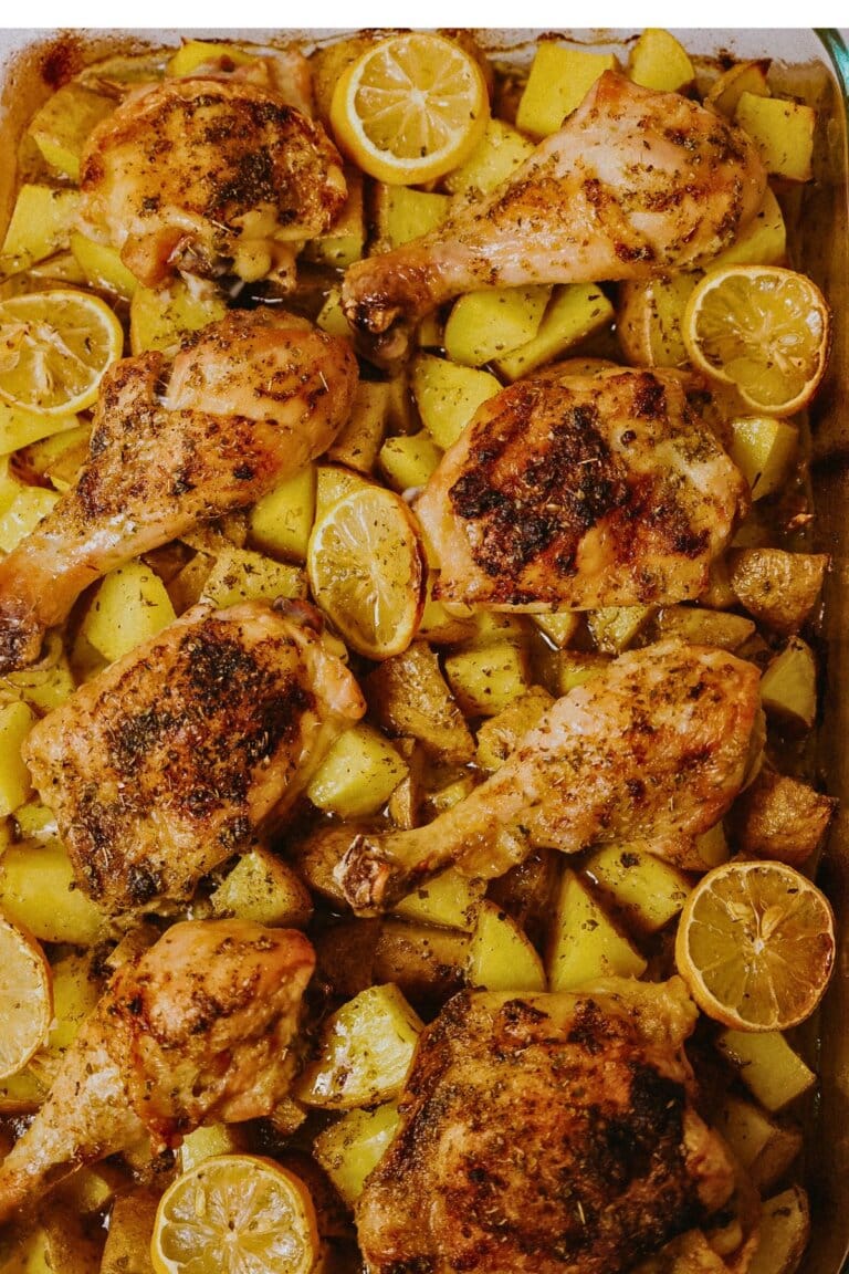 Greek Chicken and Lemon Potatoes - Maria's Mixing Bowl